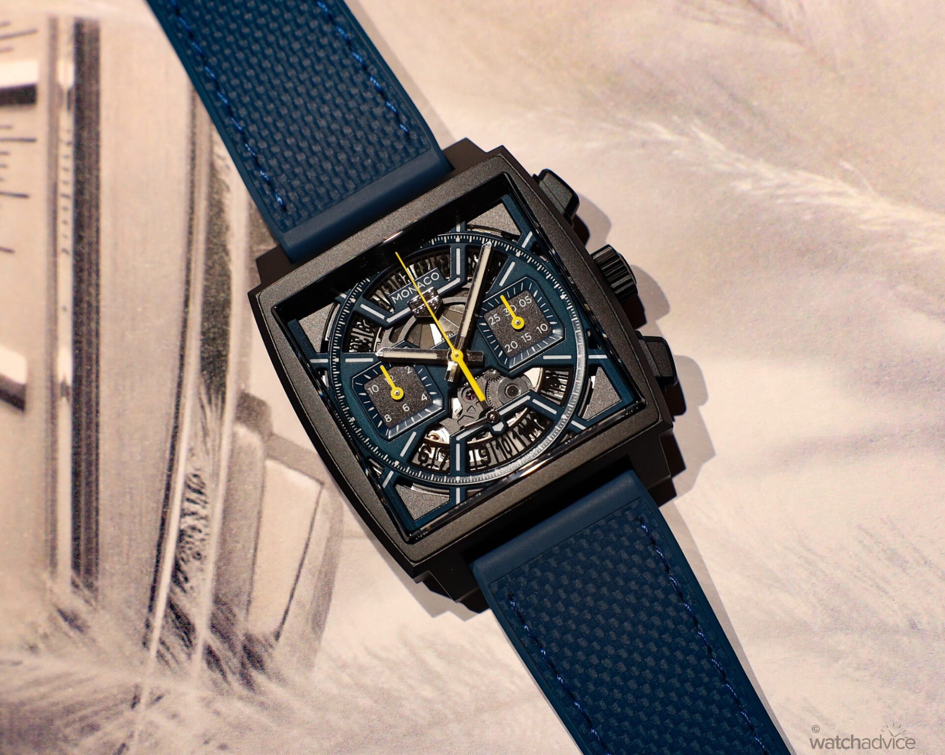 Just Dropped! The New TAG Heuer Monaco Chronograph In Dark Blue (Live ...