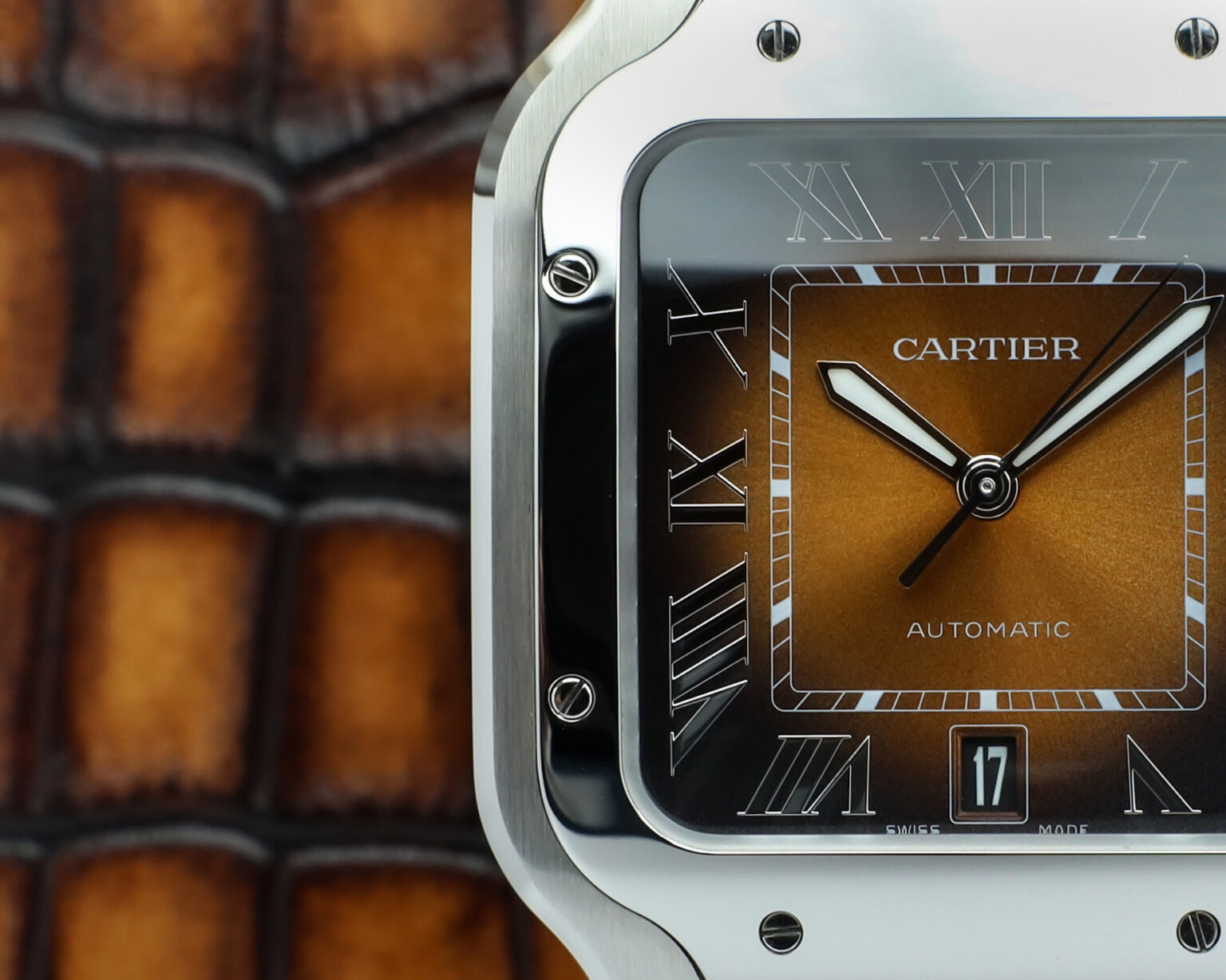 Hands-On With The Santos De Cartier Brown Dial - Watch Advice