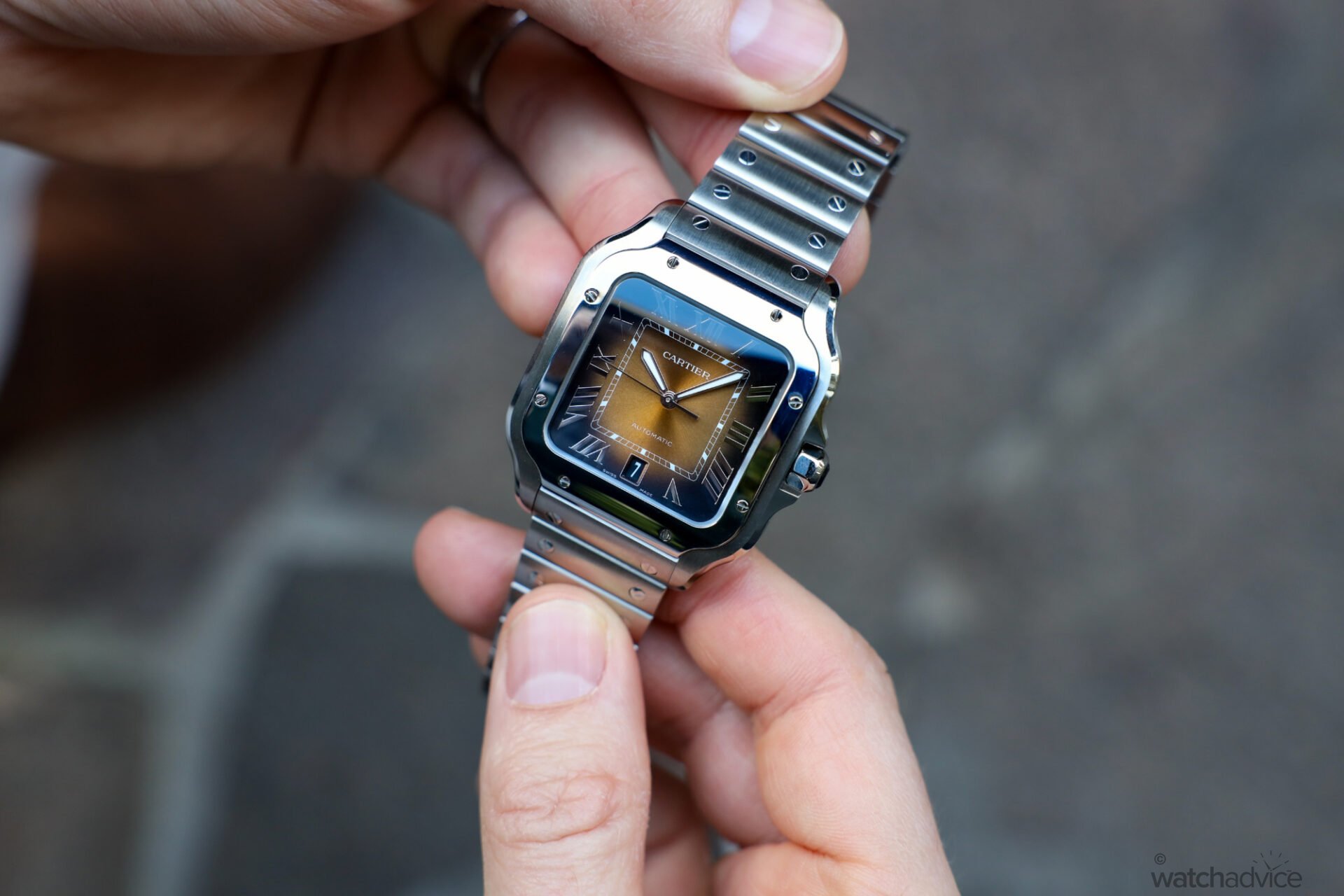 Hands-On With The Santos De Cartier Brown Dial - Watch Advice