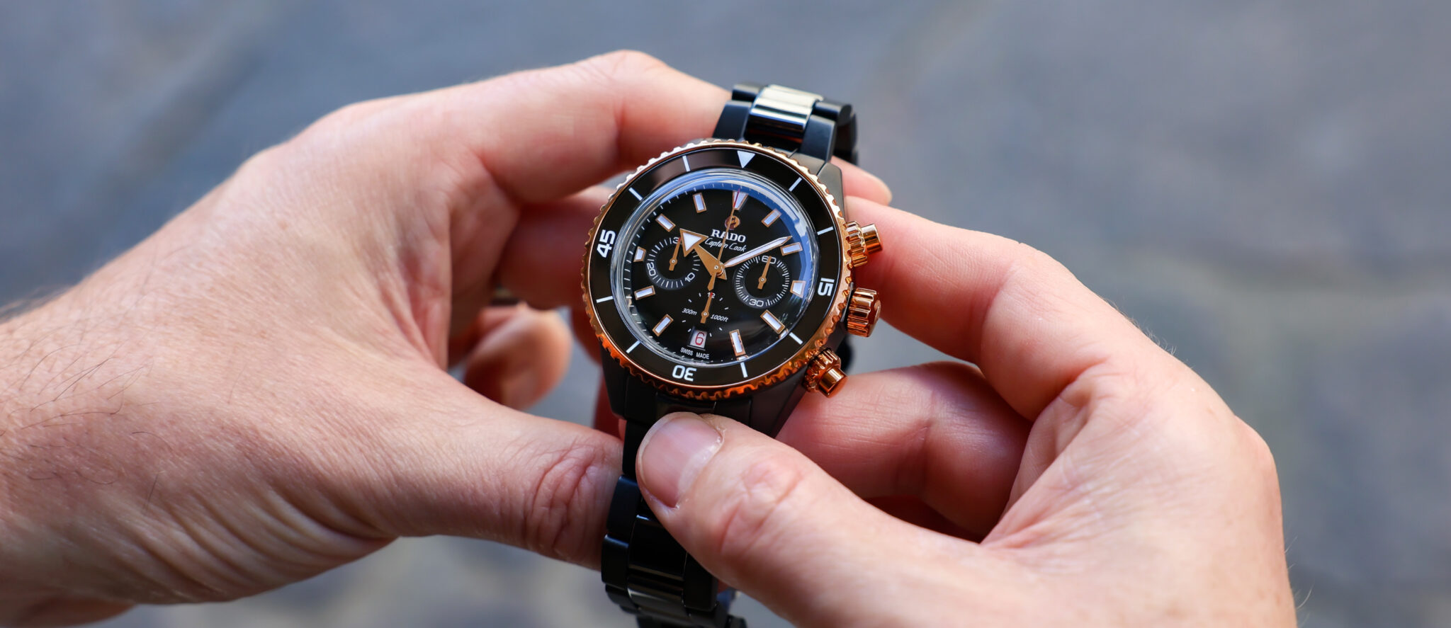 Reviewing The New Rado Captain Cook High-Tech Ceramic Chronograph ...